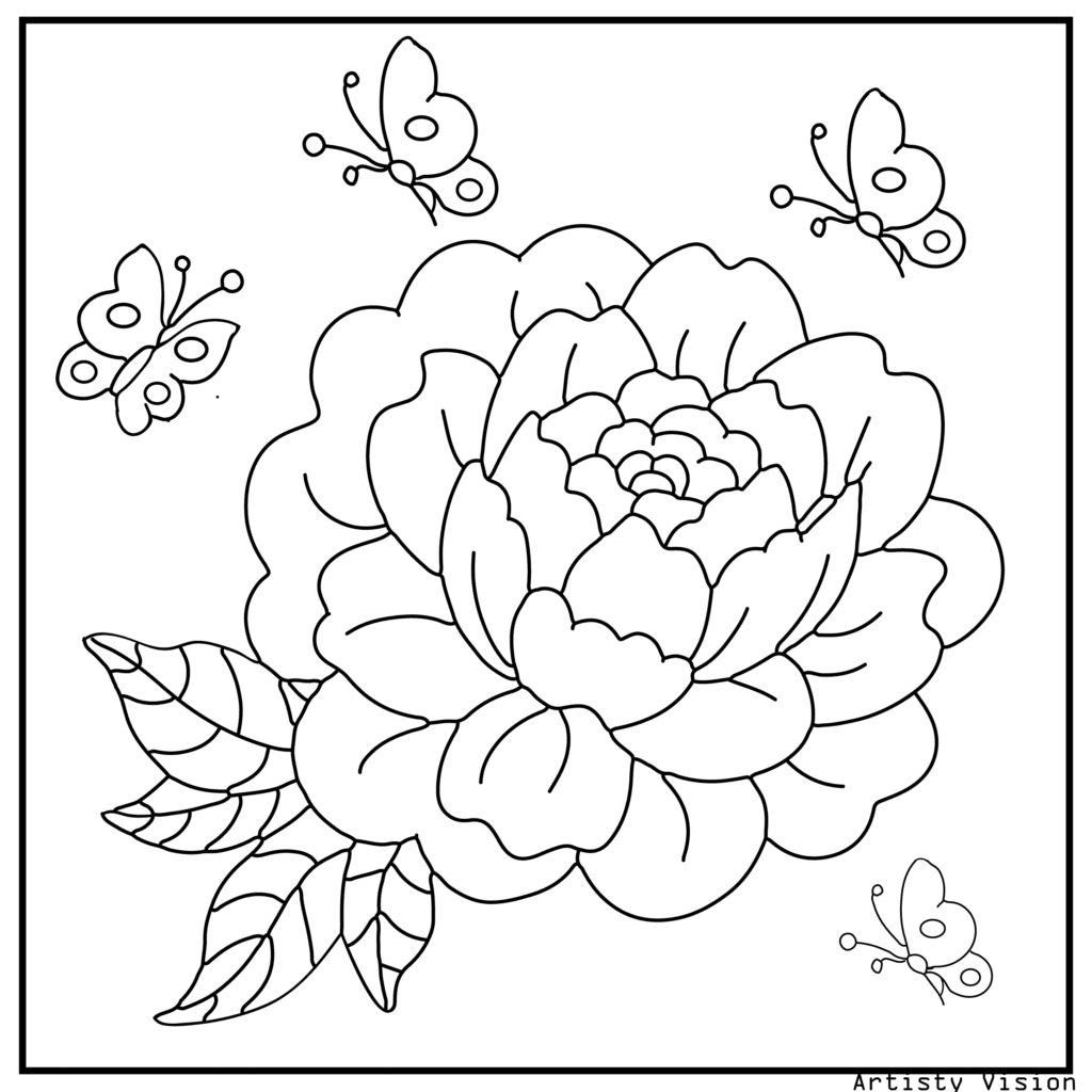 flower design coloring pages printable